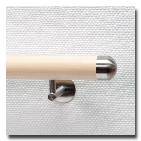 Handlauf Holz DS31 aus Ahorn mit Handlaufenden Edelstahl rund ...